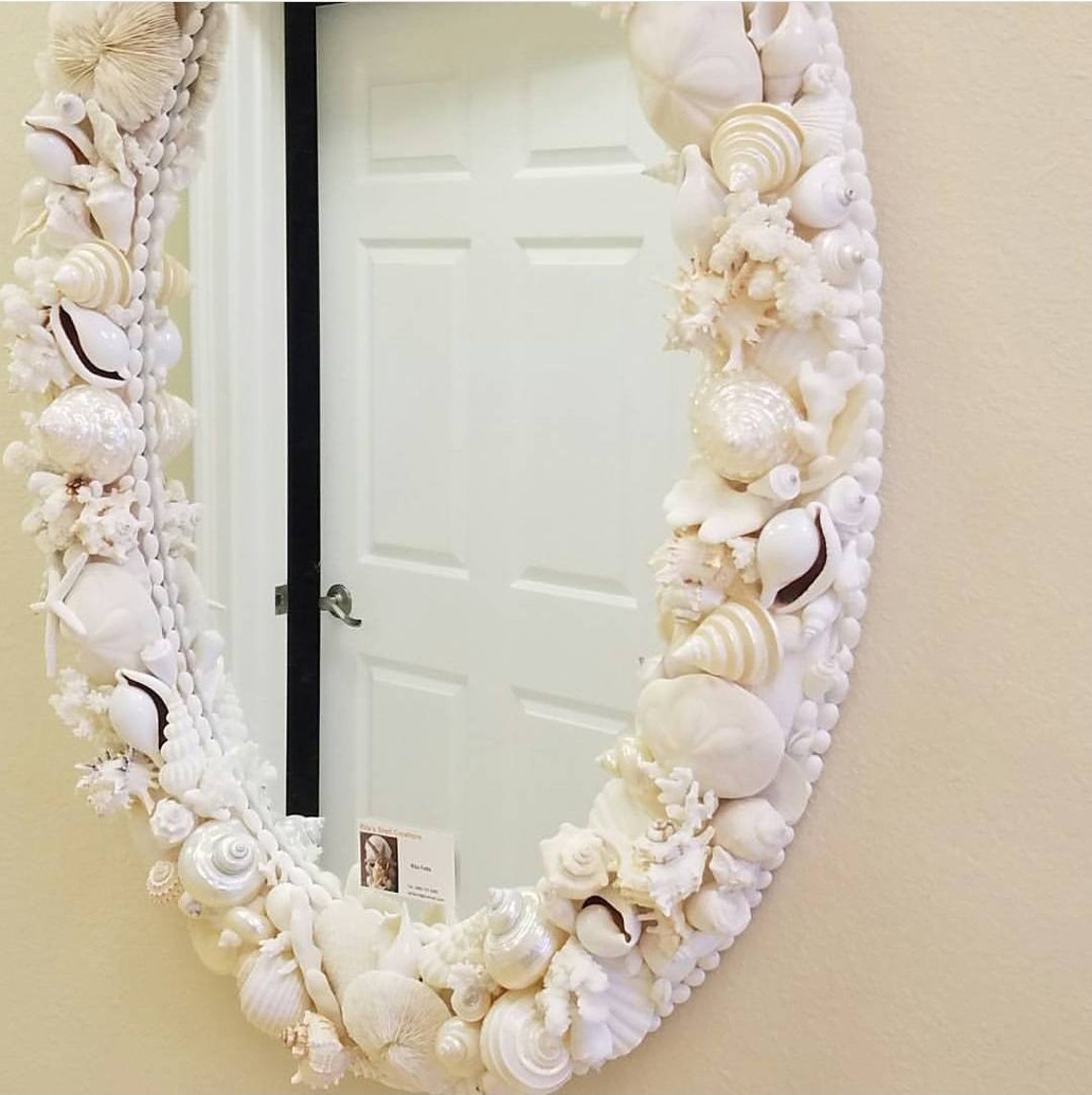 Oval Seashell Mirror: Coastal Decor, Vanity Mirror Custom Orders Only ...
