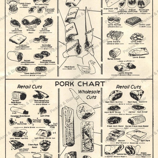 Butcher Chart - Etsy