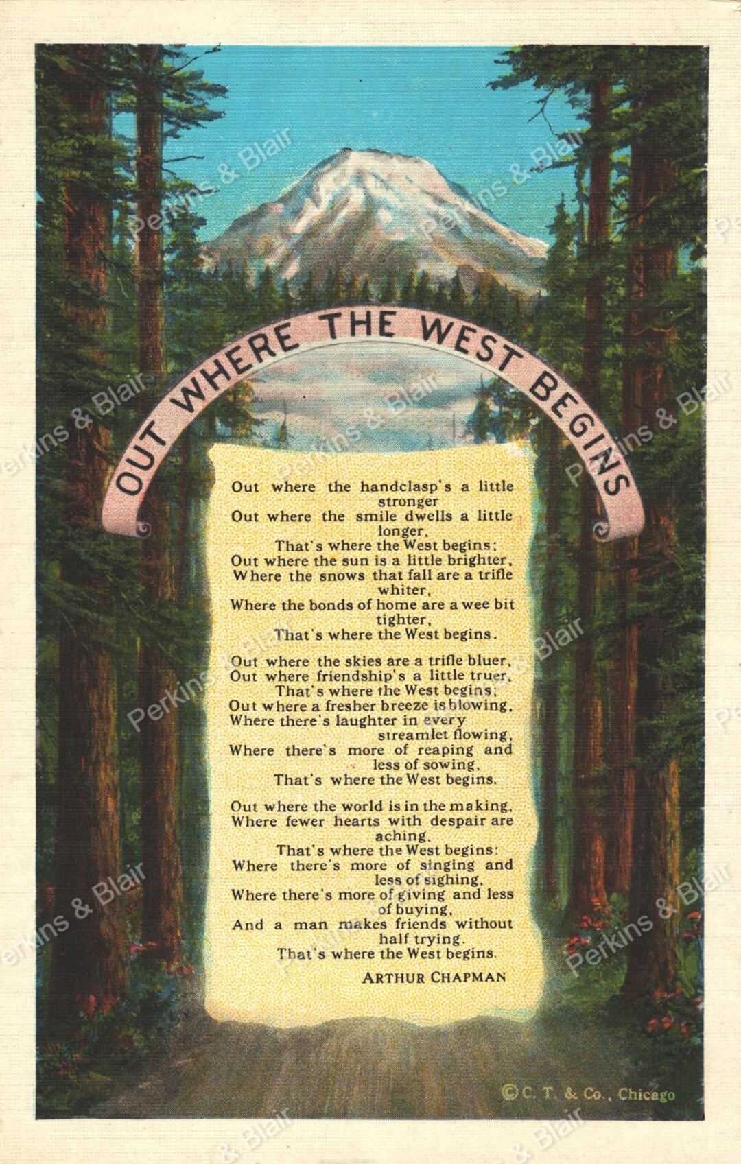 Out Where the West Begins, Poem, Mountain, Forest, Vintage Image ...