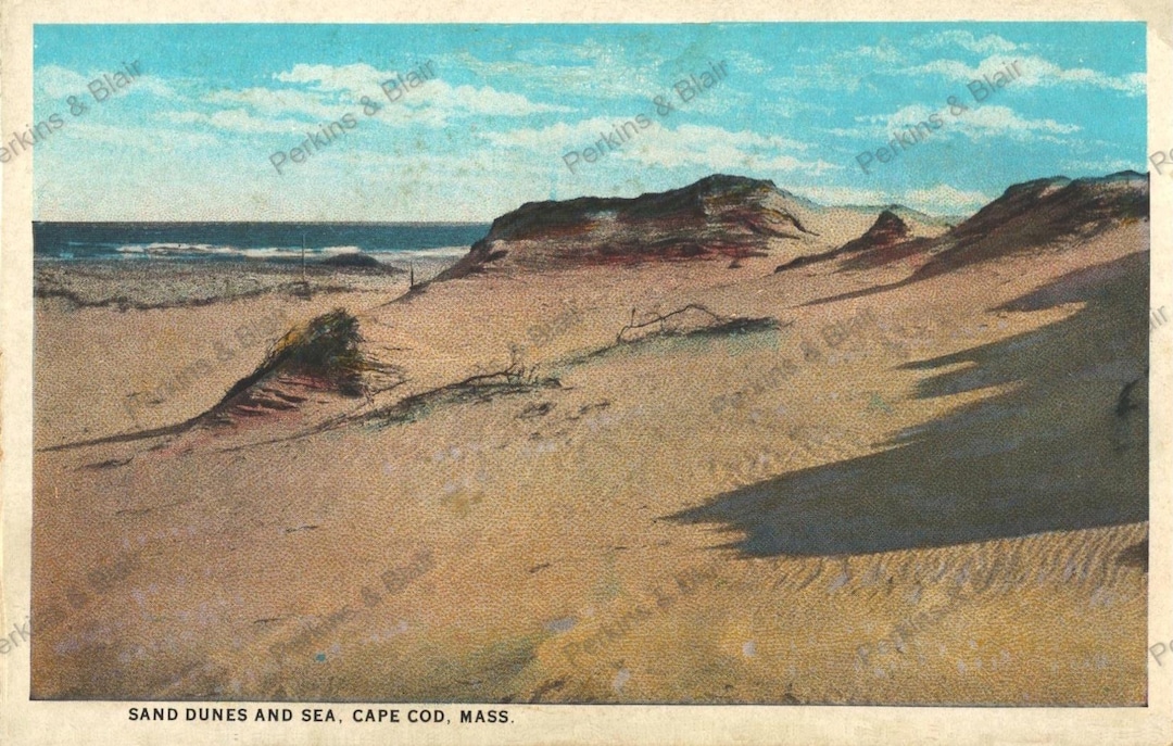 Vintage Cape Cod Sand Dunes Beach Scene Postcard Image Digital Download ...