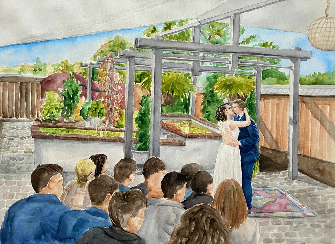 LIVE WEDDING PAINTING live event painter custom watercolor | Etsy