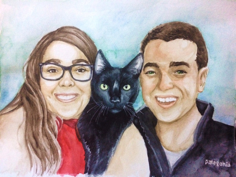 Family Painting Watercolor Family Portrait Group Drawing - Etsy