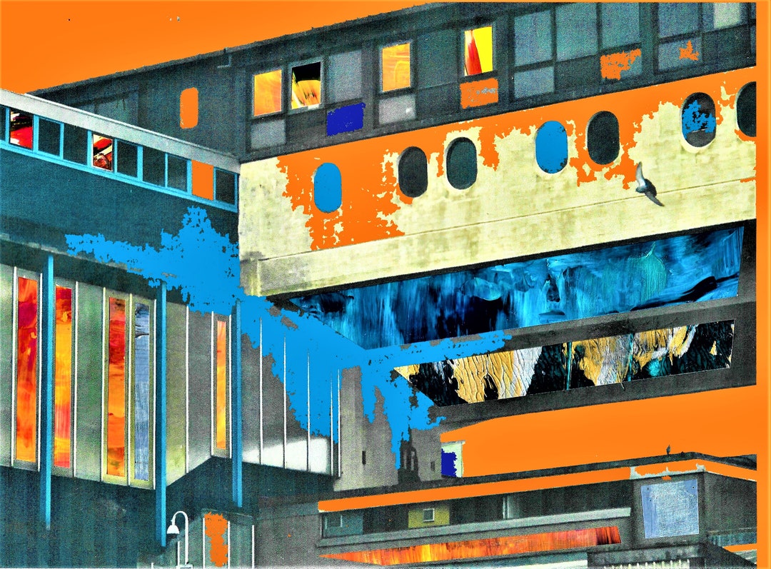 Cumbernauld Modern Classic Architecture Concrete Abstract Print Pair of ...