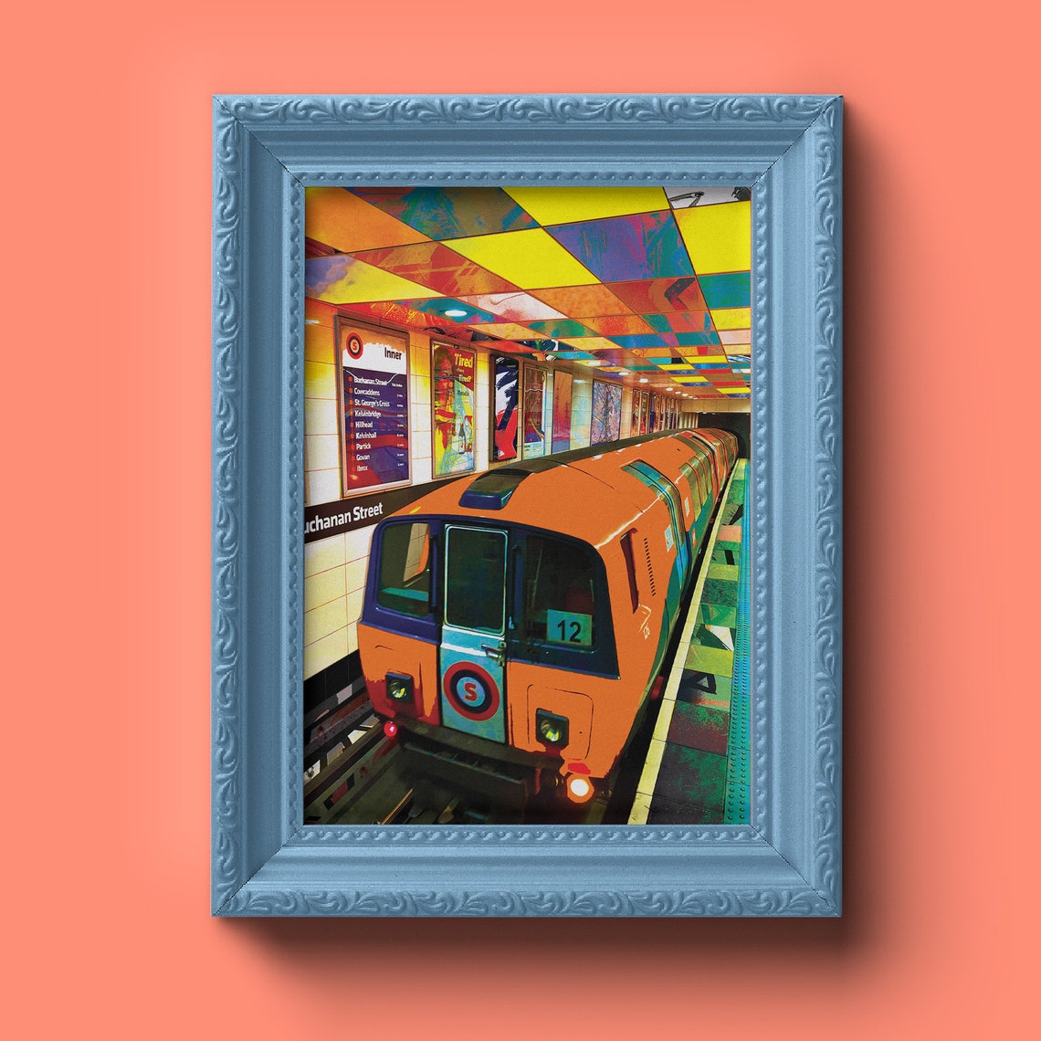 Clockwork Orange Print | Glasgow | Glasgow Underground | Art Print ...