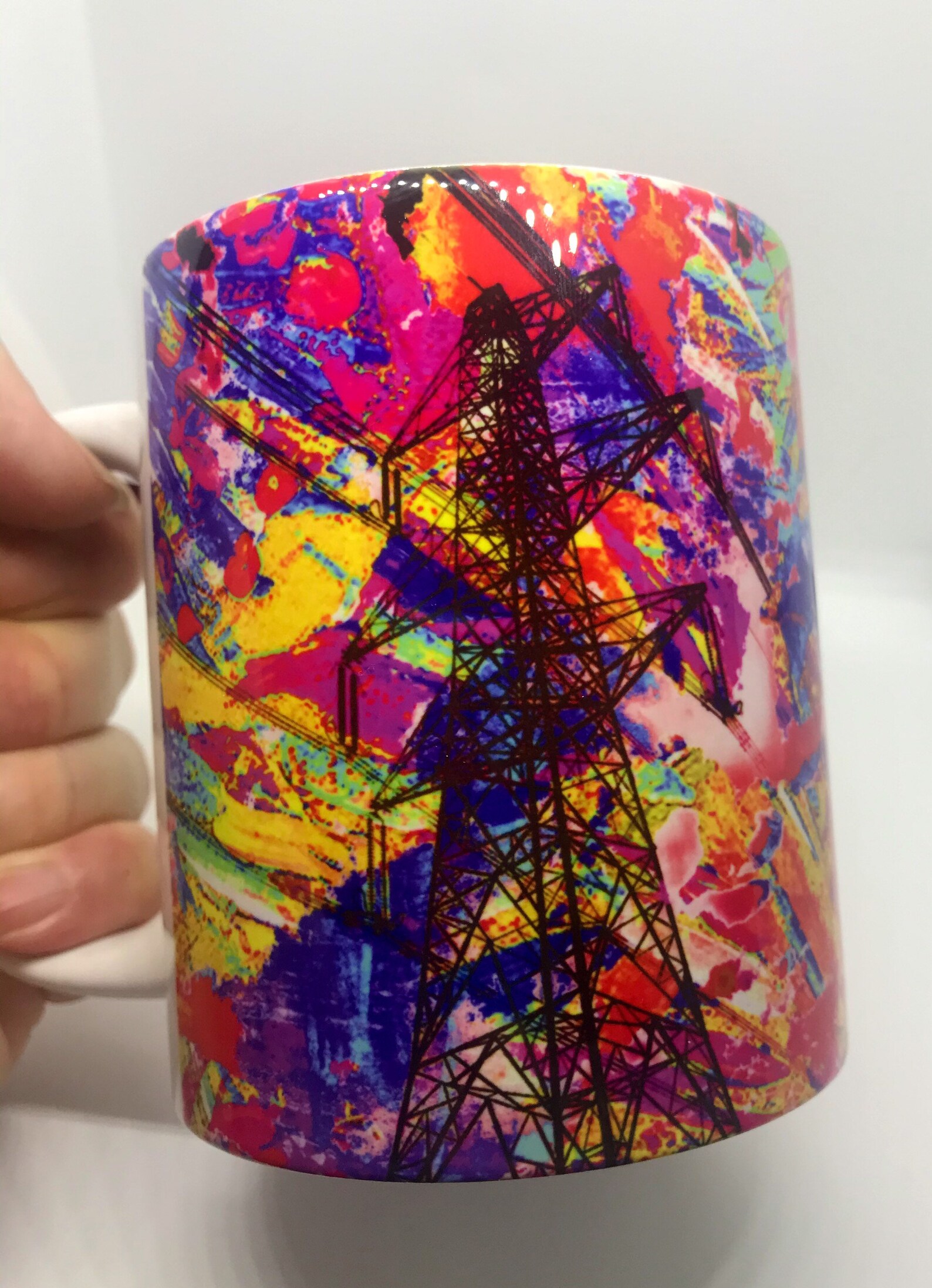 Pylon Love Mug | Tea and Coffee Cup | Gift | Rainbow Colour | Scottish ...