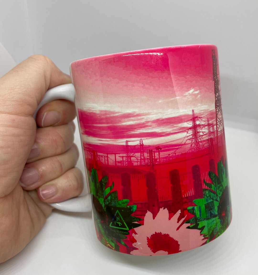 Sunflower Pylon Mug | Tea and Coffee Cup | Gift | Pink | Scottish Gift ...
