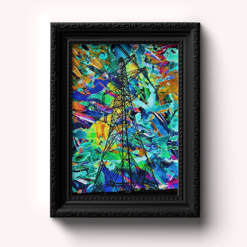 Pylon Love the Grid Infrastructure Art Landmark Print - Etsy