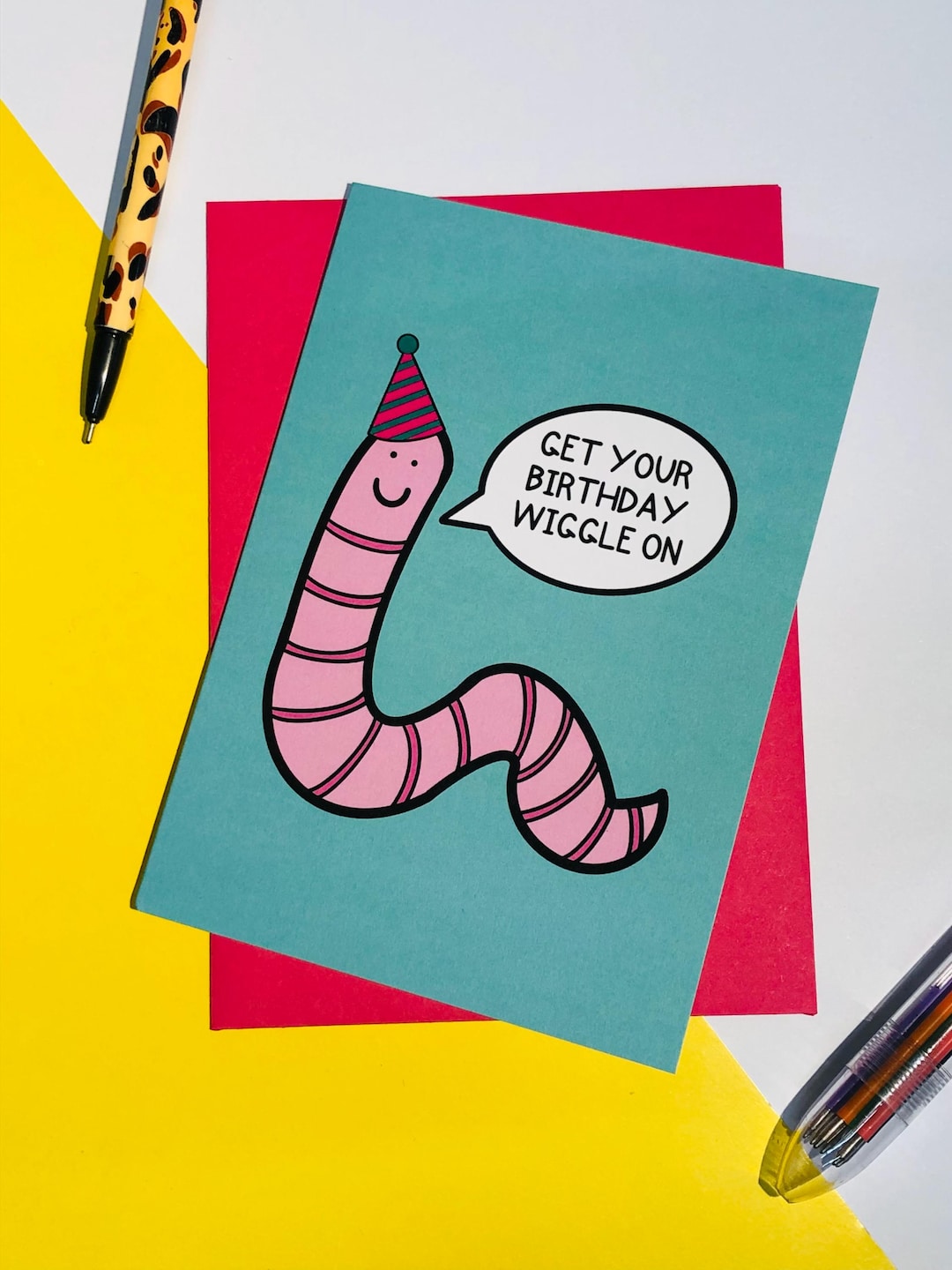Cute Worm Birthday Card | Greetings Card | Send Some Love | Happy Card ...