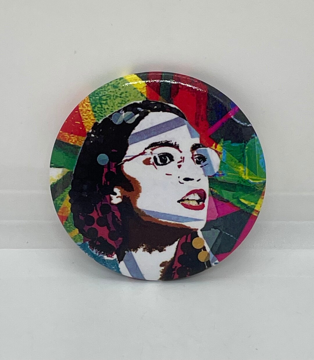 Alexandria Ocasio Cortez Badge AOC Abstract Quirky Gift Pin Badge ...