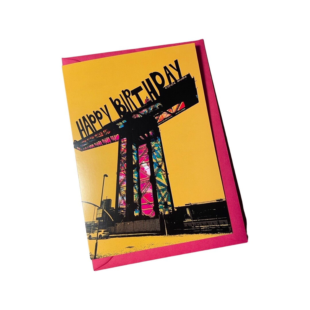 Happy Birthday Crane Greetings Card Finnieston Crane - Etsy