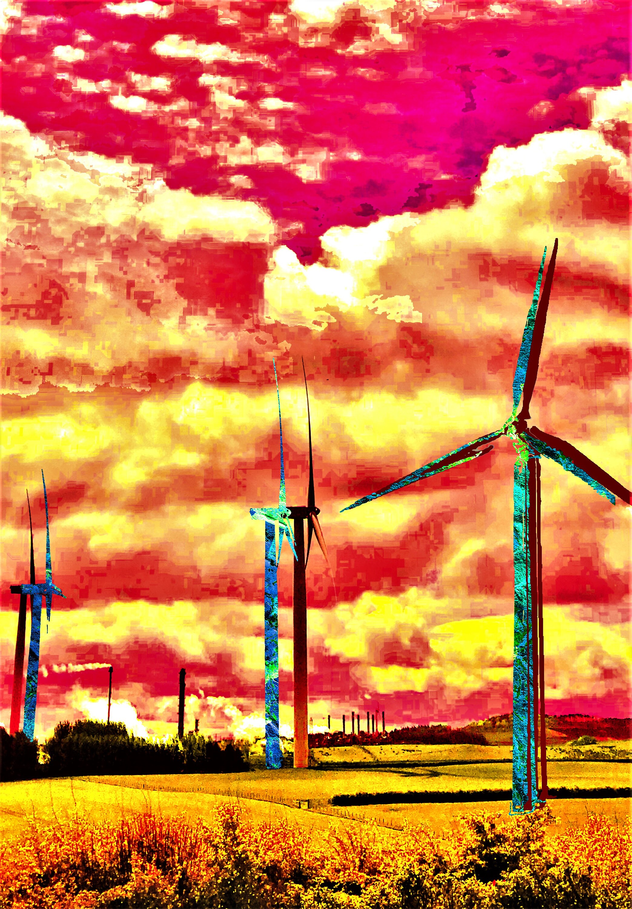 Turbines The Grid Infrastructure Art Wind Turbines | Etsy