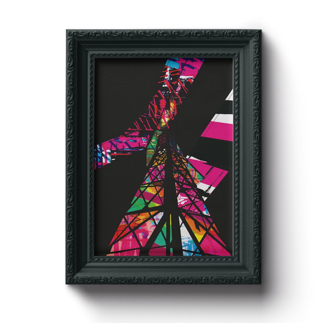 Disco Pylon Print | the Grid | Infrastructure Art | Landmark Print ...