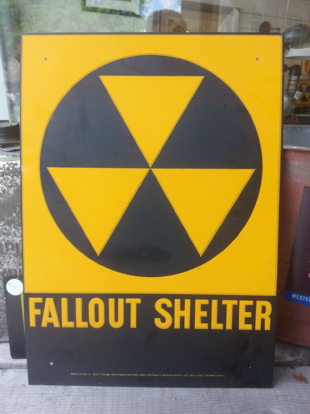 Authentic Vintage 1962 Fallout Shelter Sign - Military Collectible ...