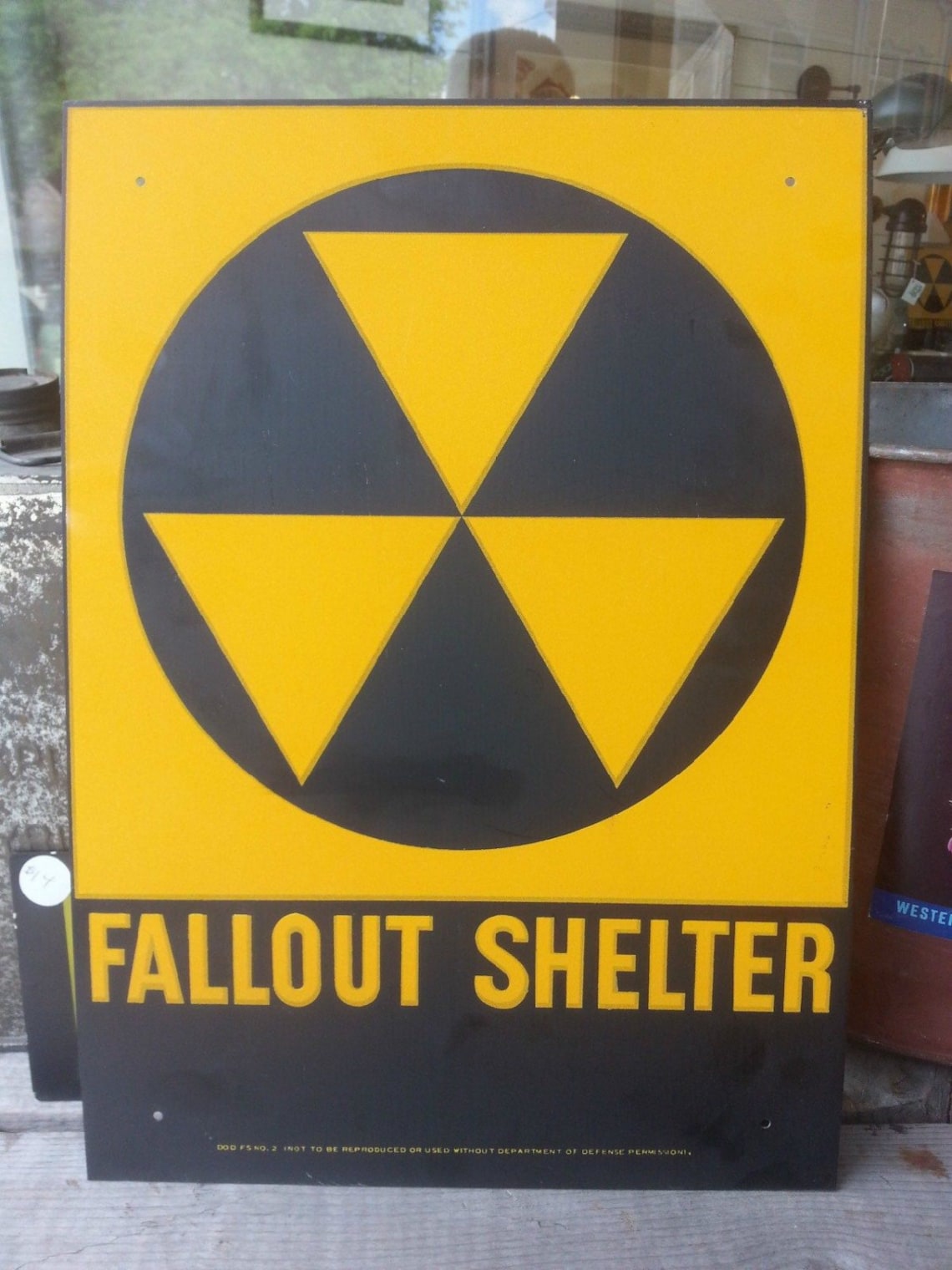 Vintage fallout shelter sign - eventfalo