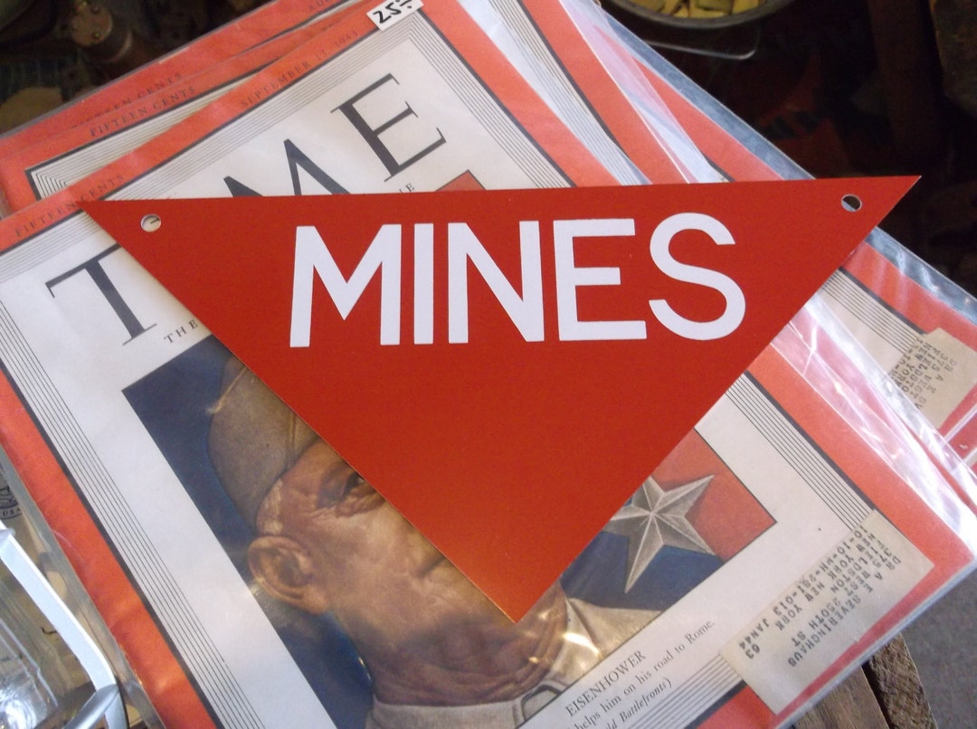 Vintaged US Military and NATO Land Mine Sign - Military Collectible NOS ...