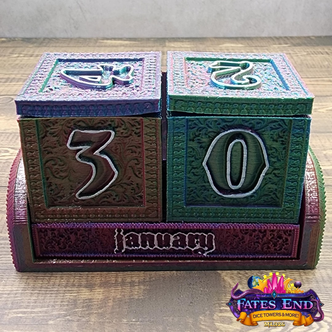 Steampunk Perpetual Desk Calendar – Hand-painted Functional Art, Office ...
