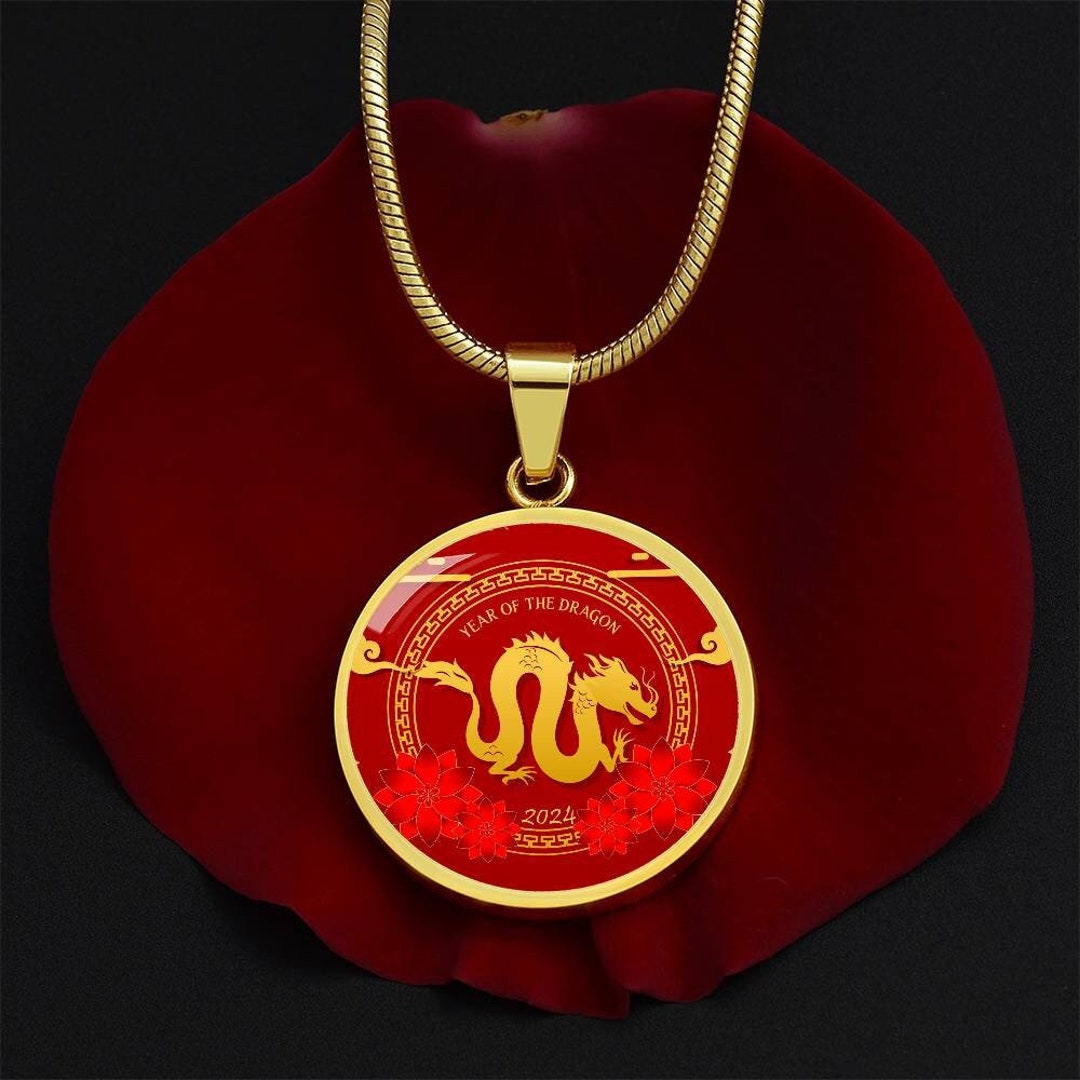 Engravable Year of the Dragon Pendant Necklace 18-22 Luxury Accessory ...