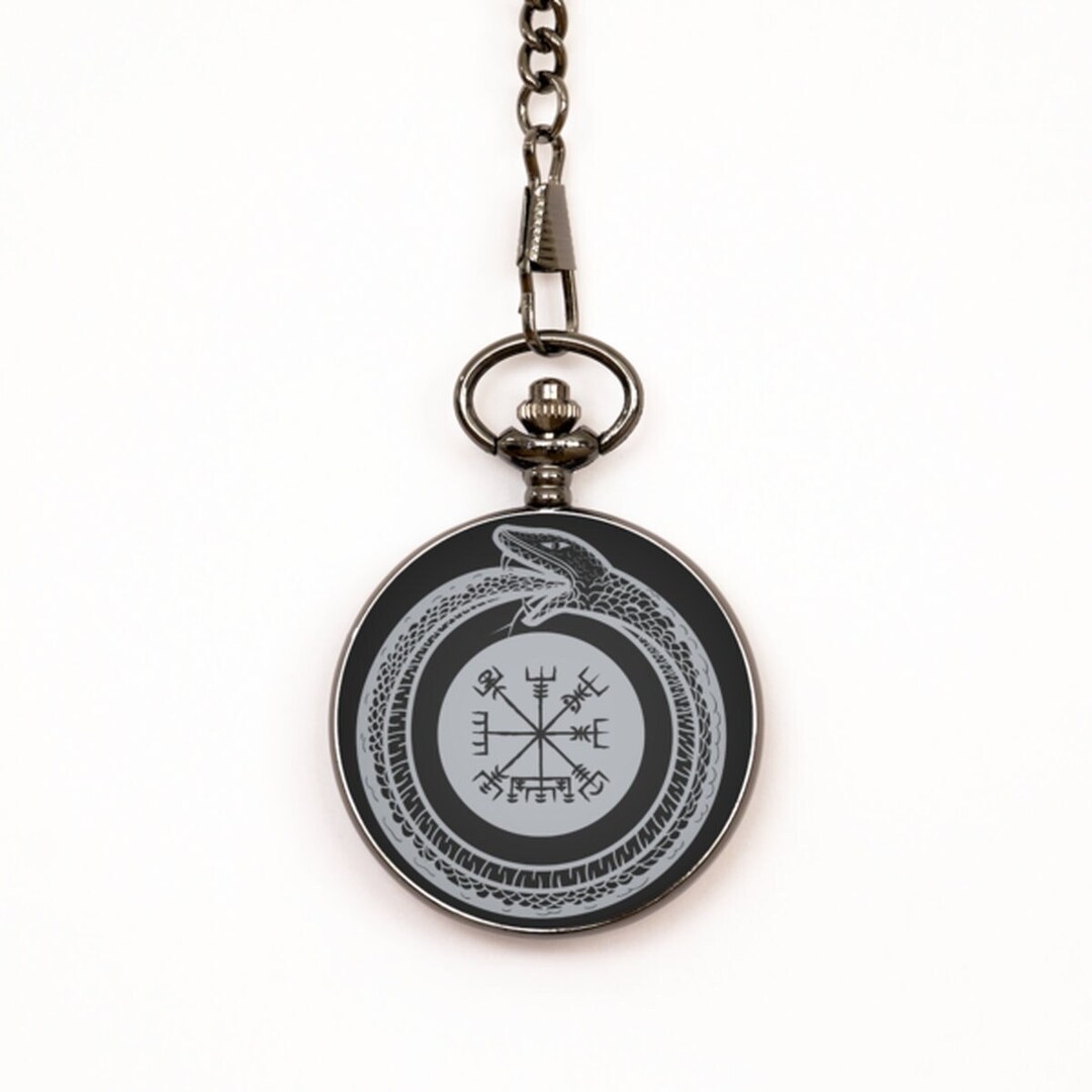 Engraved Nordic Compass Pocket Watch, Viking Themed Pocket Watch ...