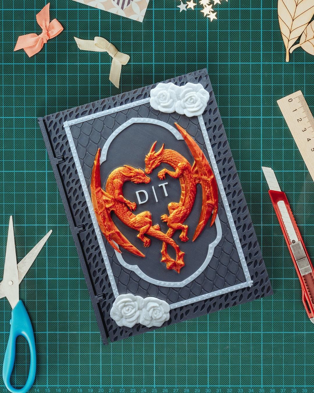 Draconic Love Custom Scrapbook Cover - Personalized Dragon Wedding ...
