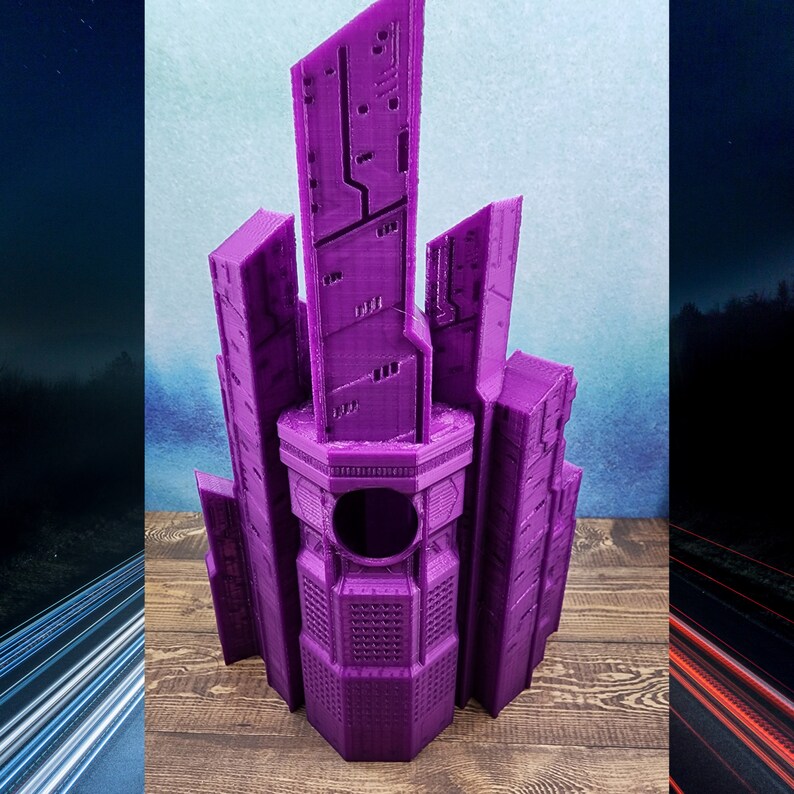 Futuristic Dice Tower Cyberpunk City Scape Tabletop Gaming - Etsy