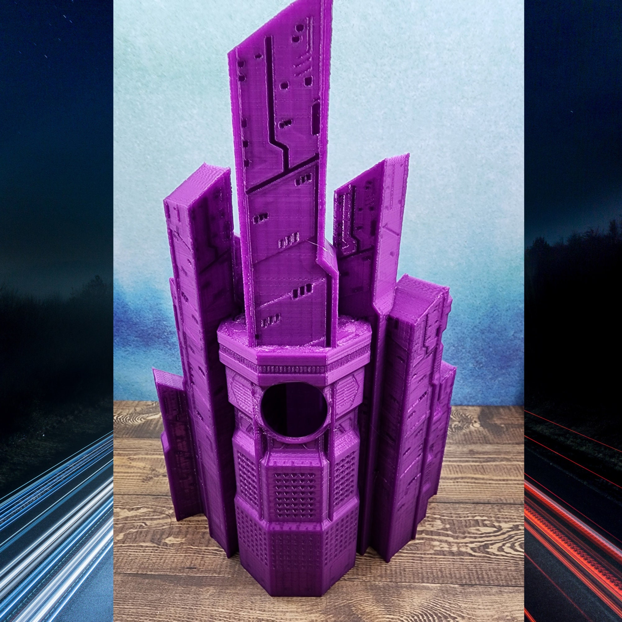 Futuristic Dice Tower Cyberpunk City Scape Tabletop Gaming - Etsy