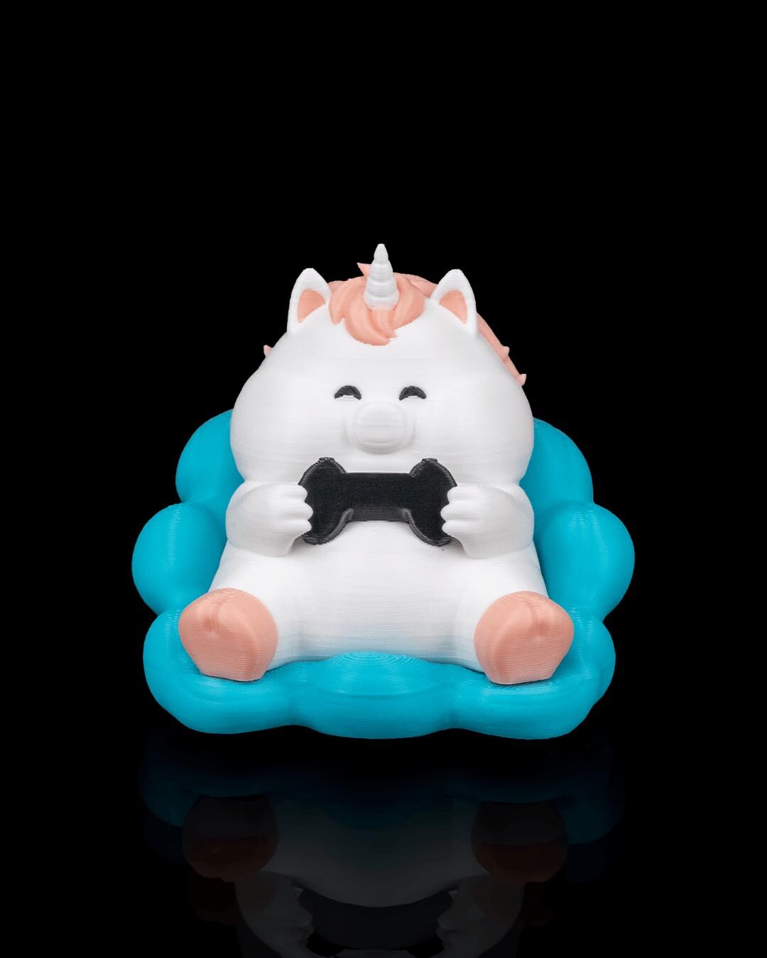 Chubby Gaming Unicorn Figurine – Cute Gamer Decor, Unicorn Desk Figure ...