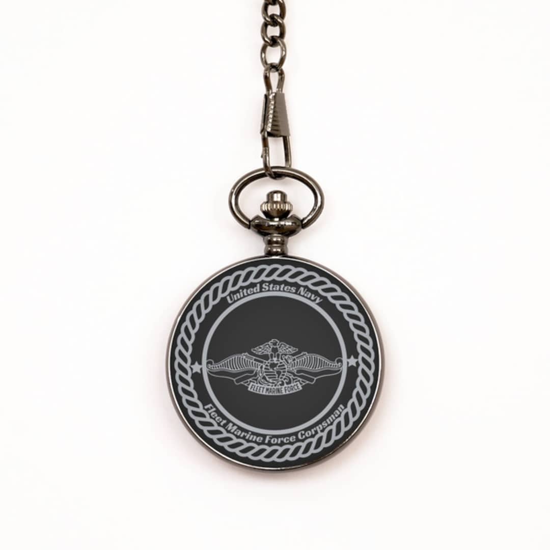 Engraved FMF US Navy Corpsman Pocket Watch, US Navy Pocket Watch ...