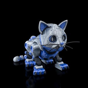 Quirky Robot Cat Sculpture: Retro-style Feline Mech With Driver ...