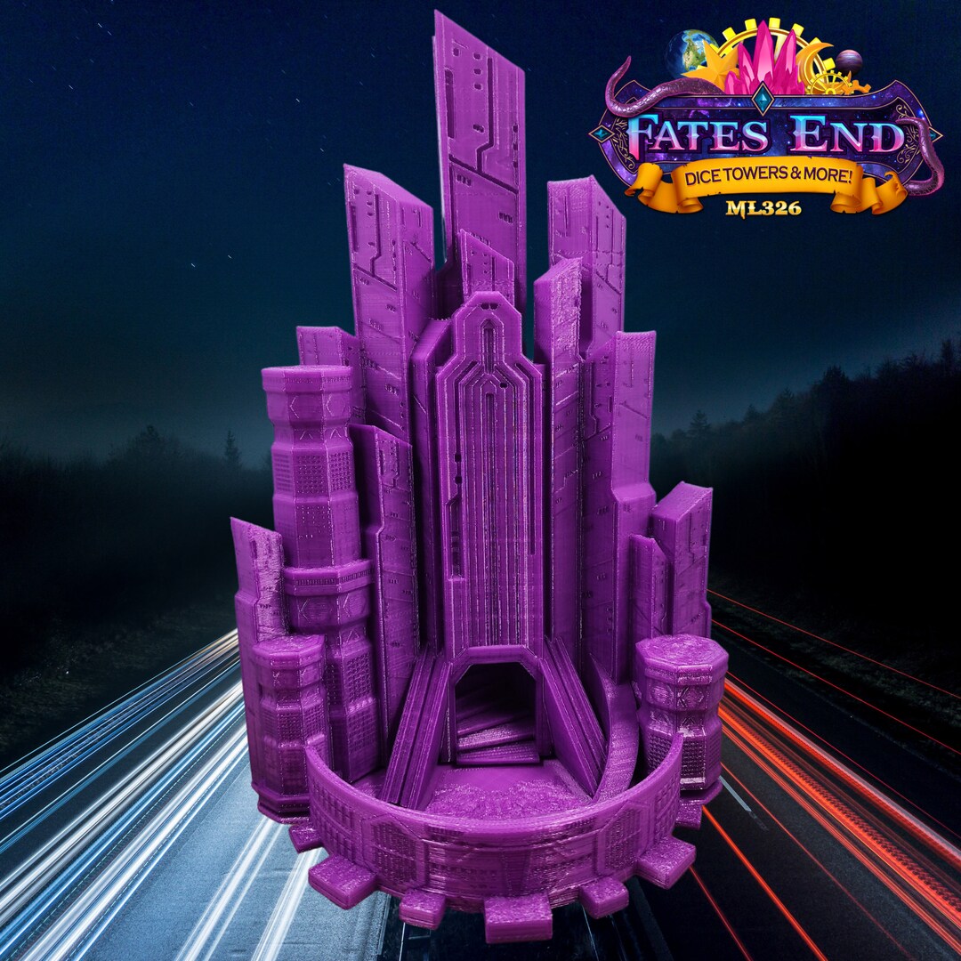 Futuristic Dice Tower - Cyberpunk City Scape - Tabletop Gaming ...