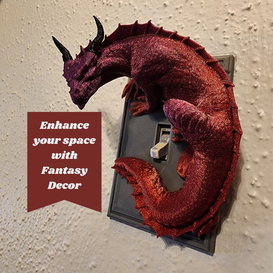 Mythical Dragon Switch Plate Cover - Fantasy Home Decor - Dragon Lover ...