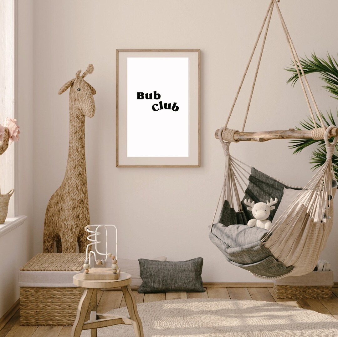 Bub Club Printable Digital Art Work Wall Hanging Frame Minimal - Etsy