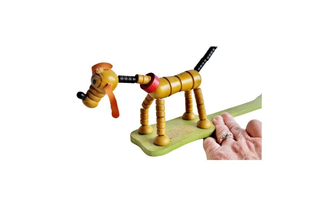 TOY PUPPET: Antique Wooden Pluto Pull Toy - Antique Toy - Disney ...