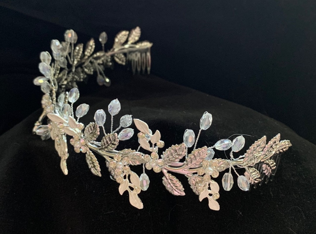 STUNNING Handmade Silver varya Tiara Floral - Etsy