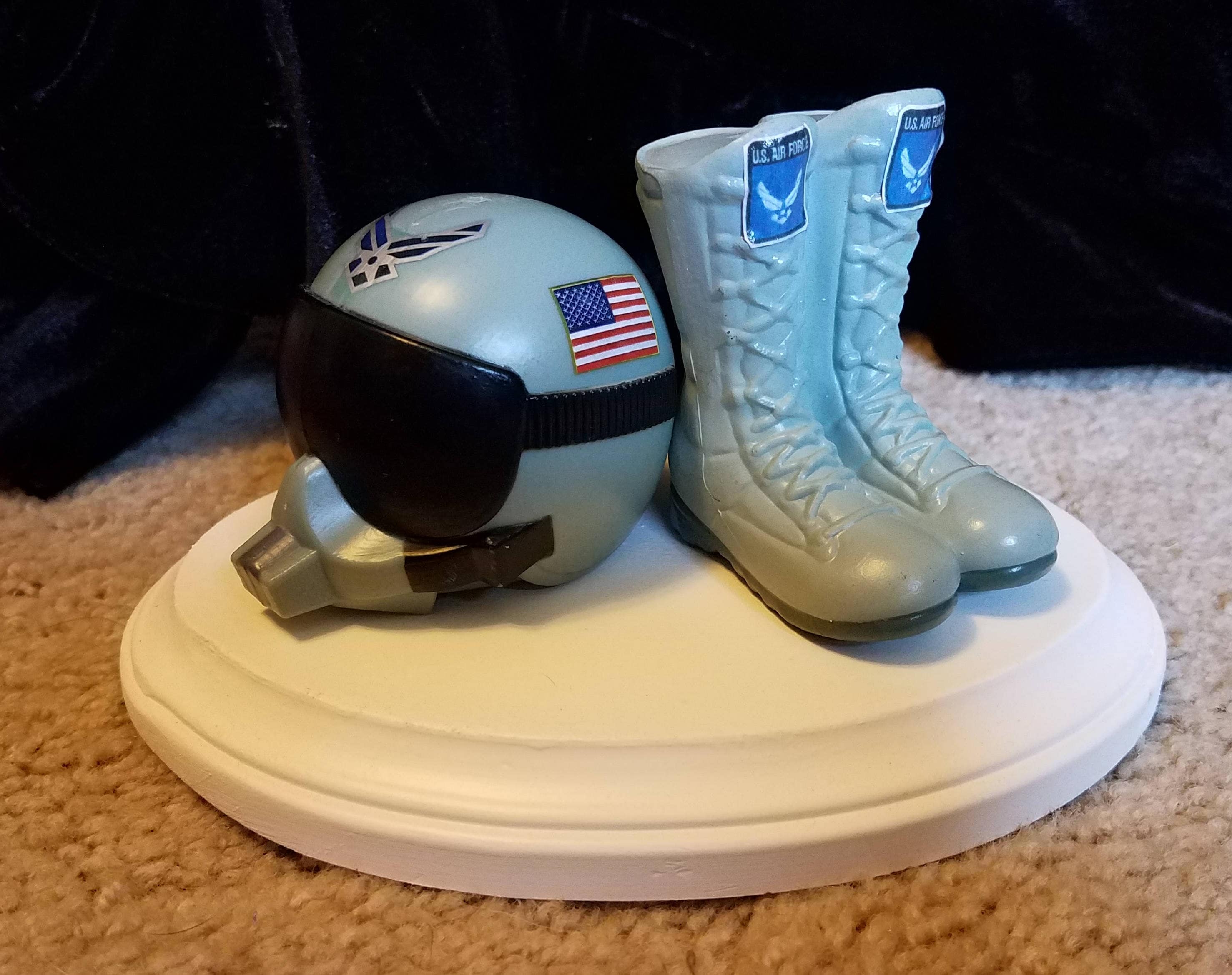 Military Air Force Wedding Cake Topper With Flight Helmet and Boots ...