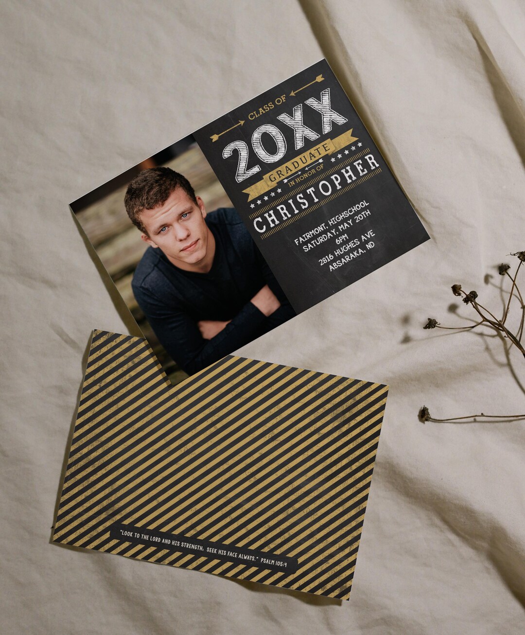 Graduation Senior Photo Card Announcement Invitation 5x7 Printable or ...