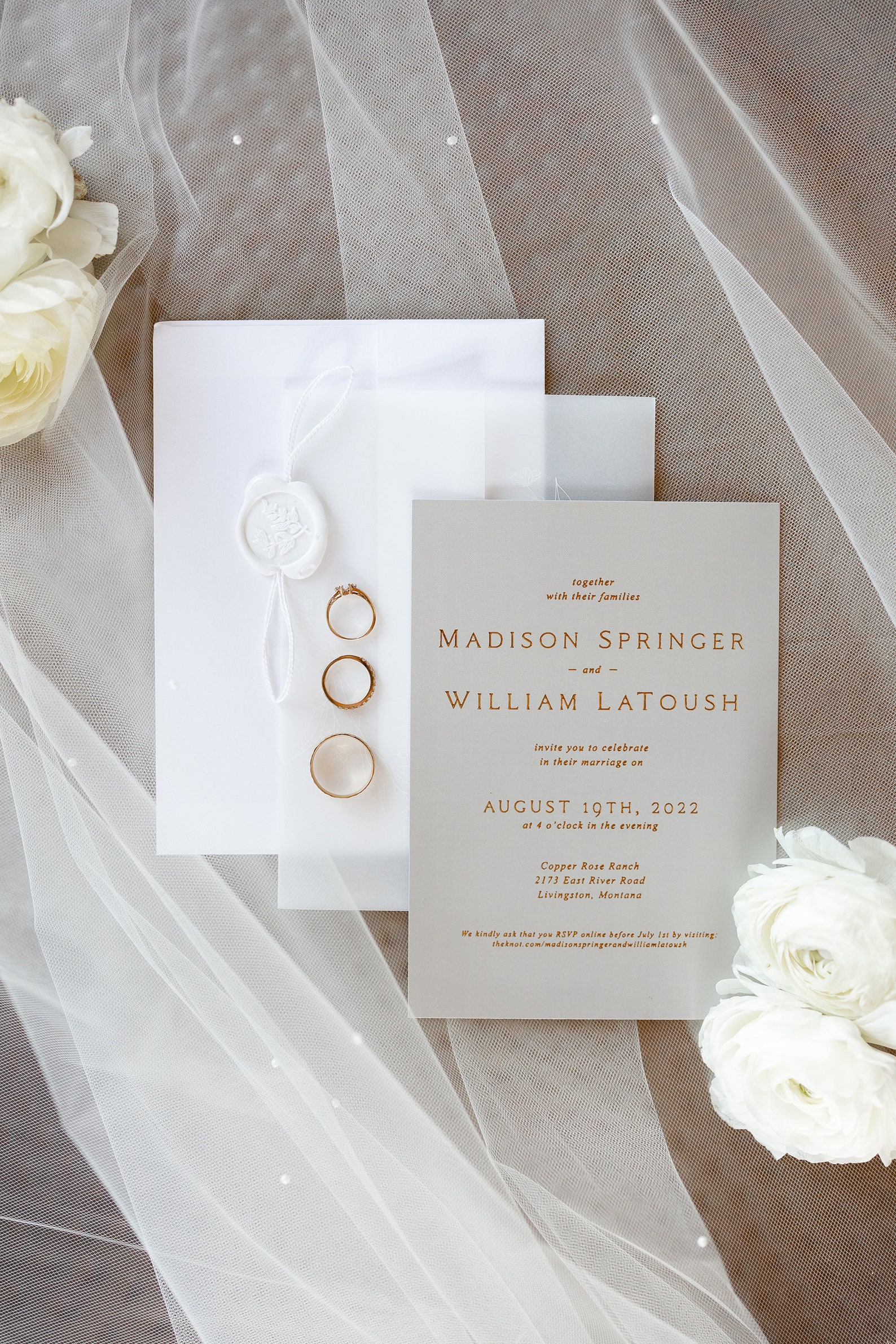 Real Gold Foil Modern Neutral Wedding Invitation - 5x7 - Printable or ...