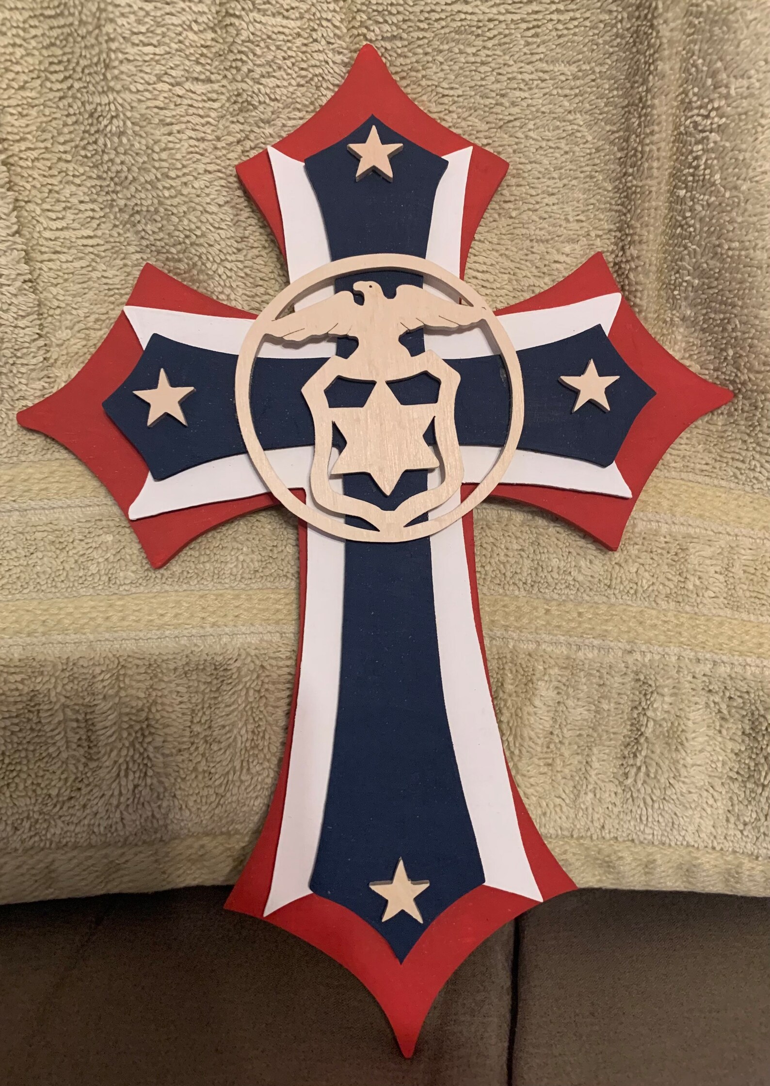 Police Officers Cross, Red White and Blue, Scroll Saw Cut - Etsy