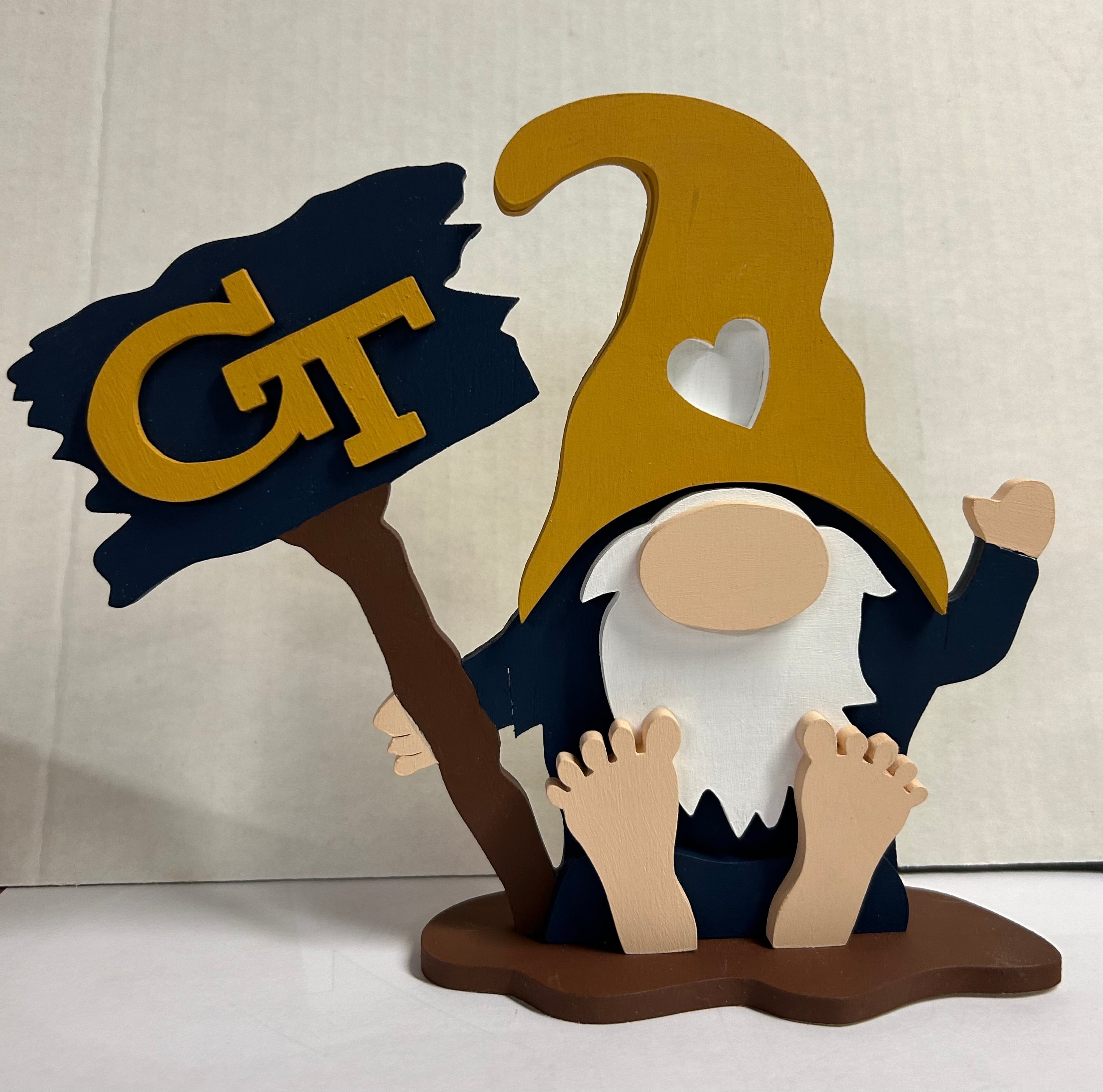 Georgia Tech Gnome Scroll Saw Cut - Etsy
