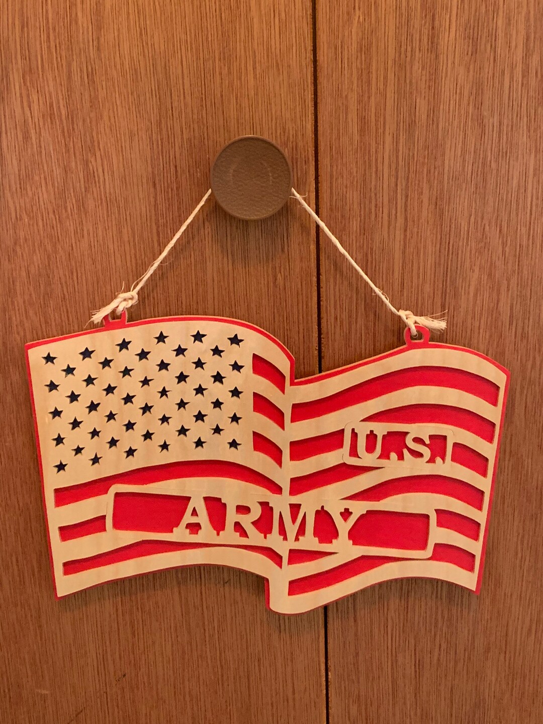 US Army Wall Hanging Wooden Flag, Scroll Saw Cut. - Etsy