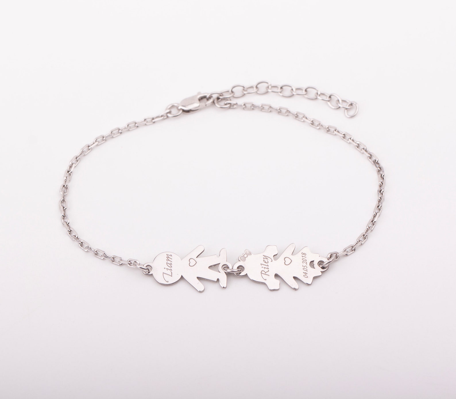 Mom Bracelet with Kids Names Mother Bracelet with Kid Initial | Etsy