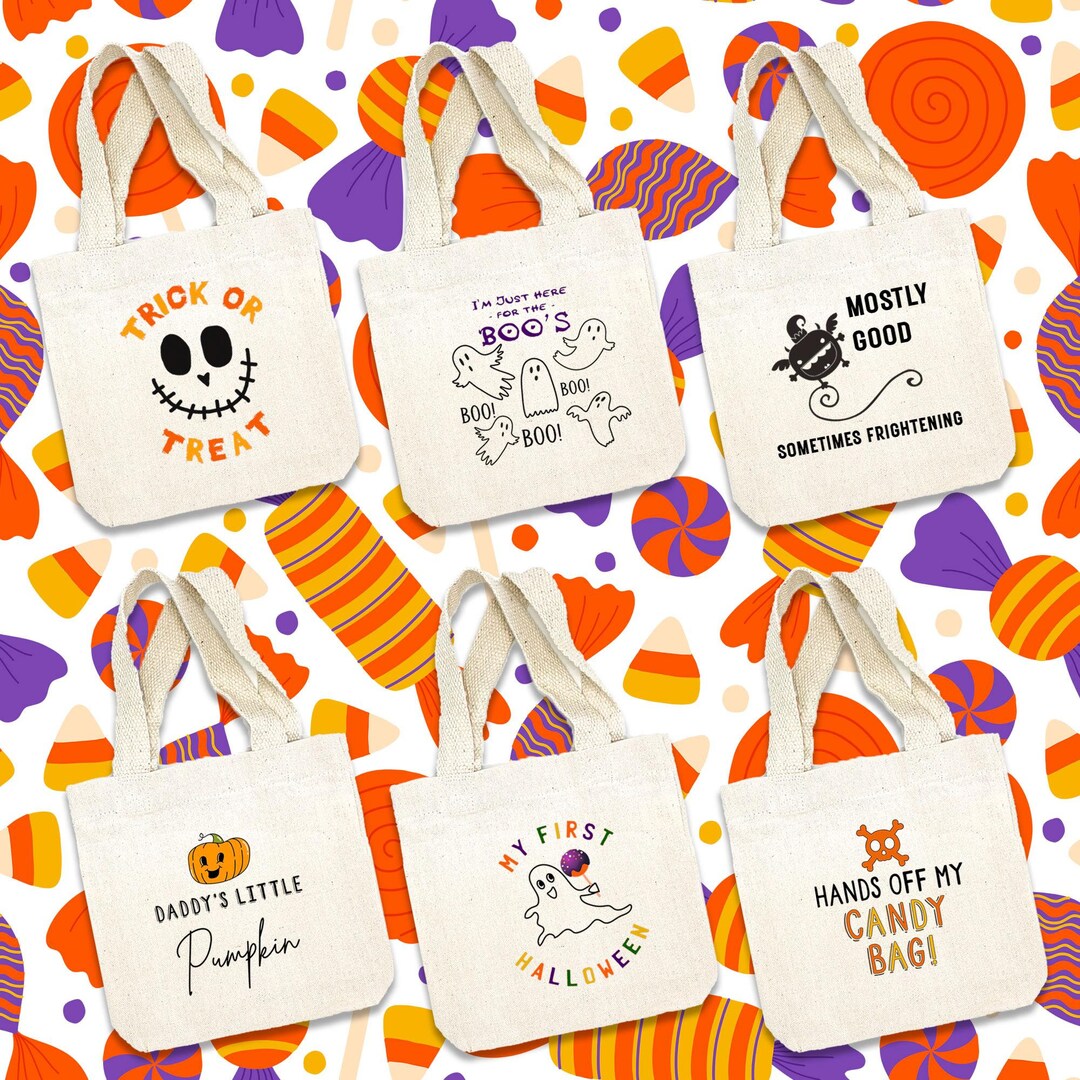 Cute Kids Treat 0r Treat Bag, Halloween Themed Mini Tote Bag, Perfect ...