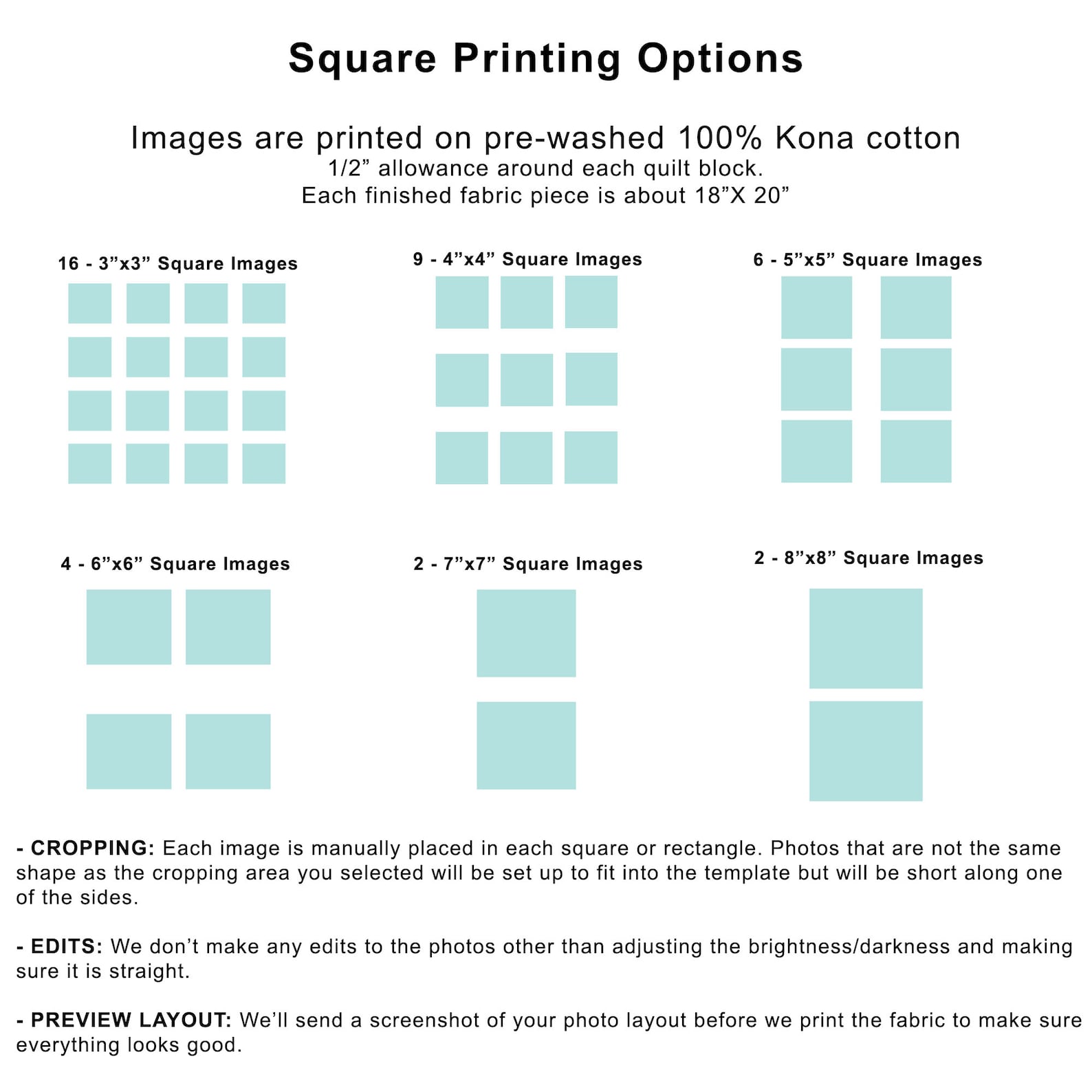 Cotton Fabric Panels for Quilting Custom Photo Quilt Squares Print Your ...