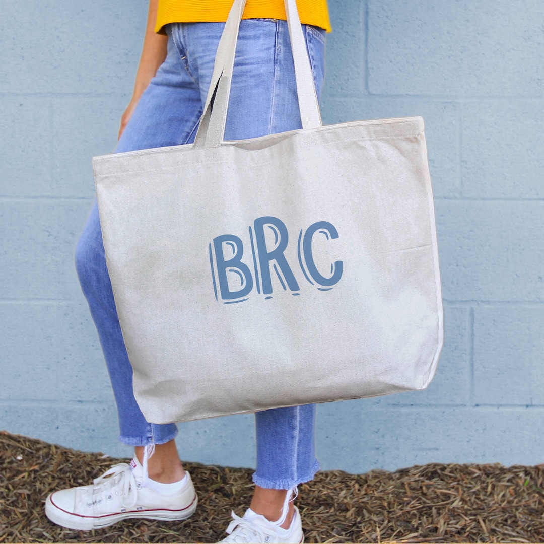 Personalized Monogram Large Tote Bag , Custom Tote, Custom Beach Bag ...