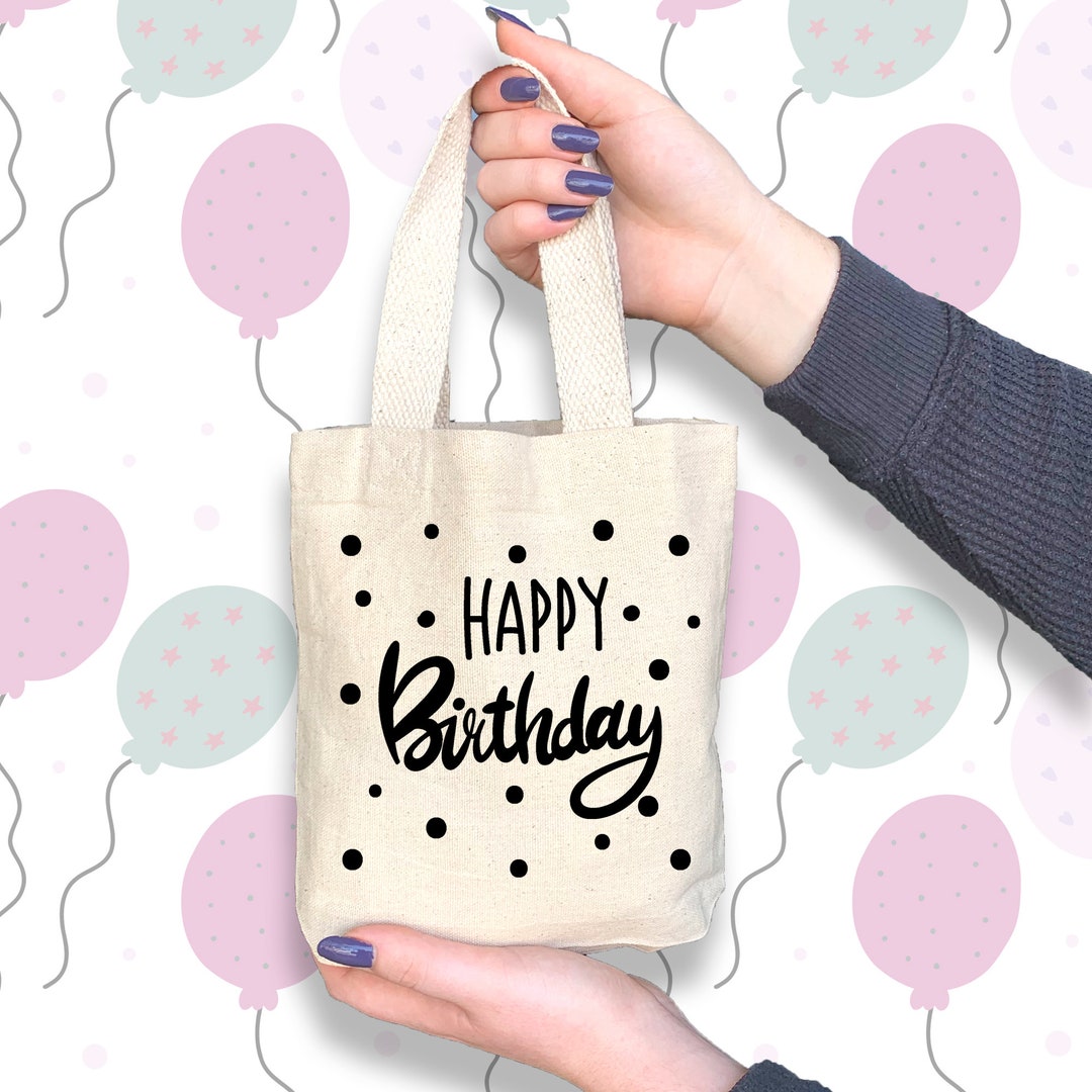 Happy Birthday Party Mini Tote Bag and Party Favor Bags, Birthday Gift ...