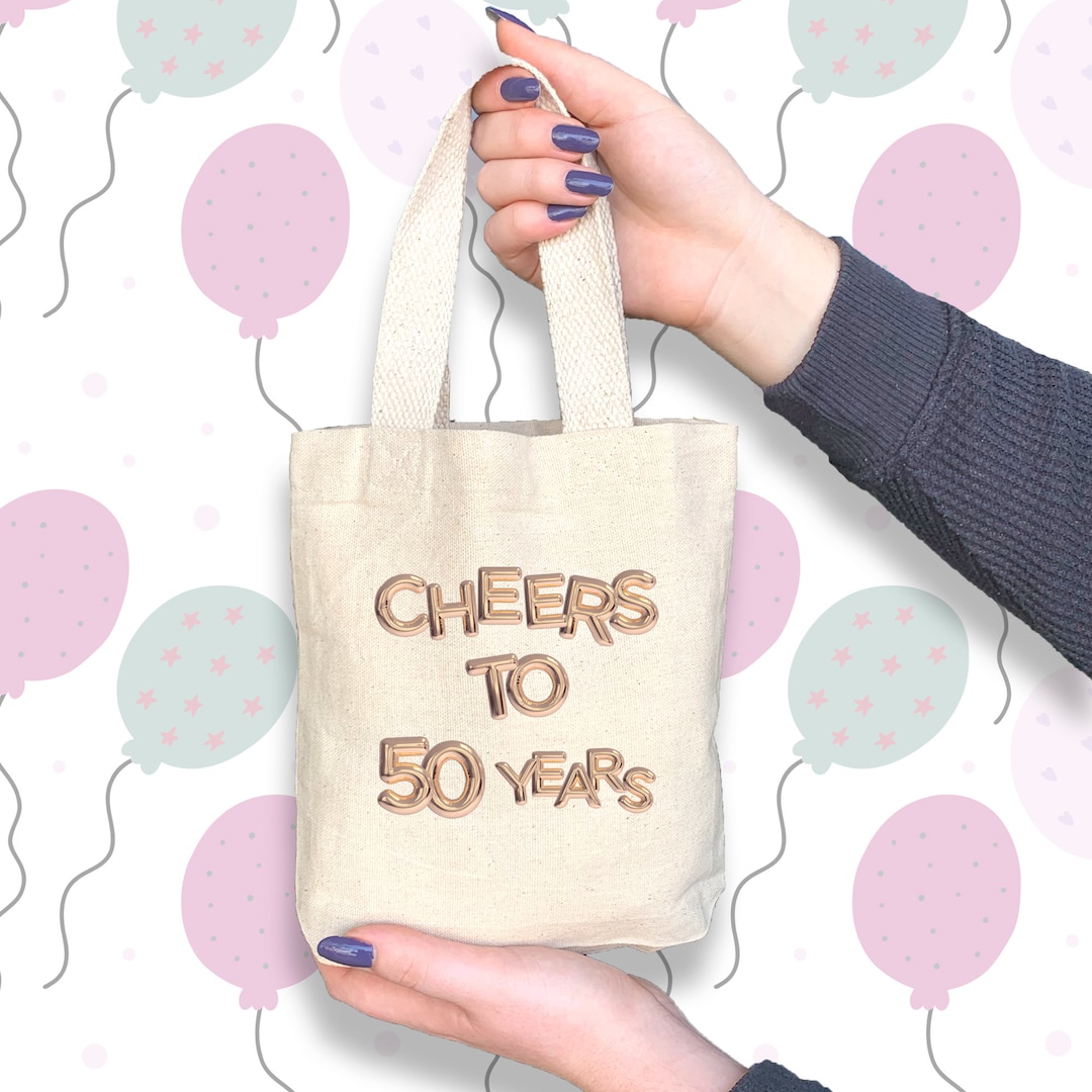 Cheers to 50 Years Birthday Gift Bag, Custom Birthday Cheers on Party ...