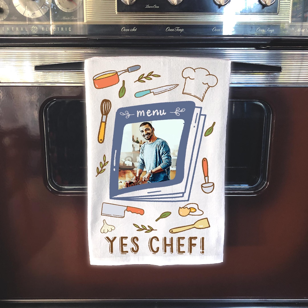 Yes Chef Kitchen Towel,custom Photo Kitchen Towel,personalized Dish ...