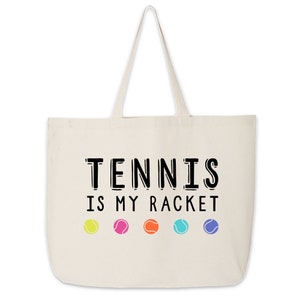 Tennis Gifts for Women, Tennis is My Racket Reusable Shopping Bag, Love ...