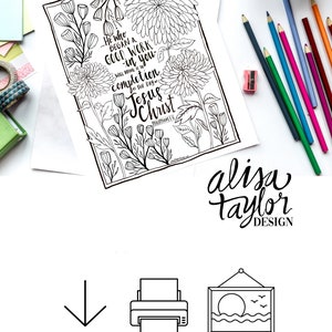 Art Coloring Book, Bible Study, Scripture Wall Art, Digital Print ...