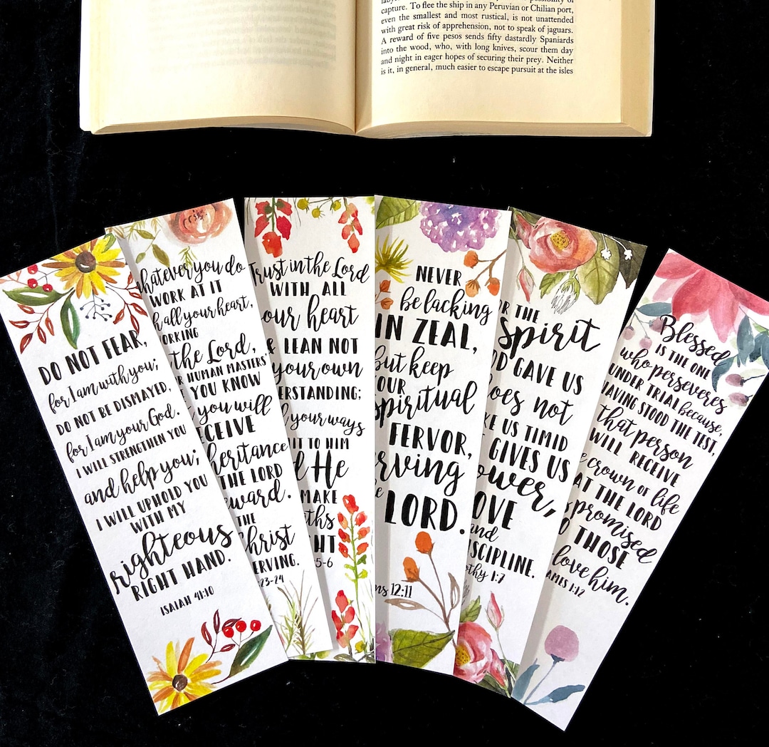 Scripture Bookmarks: Floral Bible Verse Set (digital Download) - Etsy