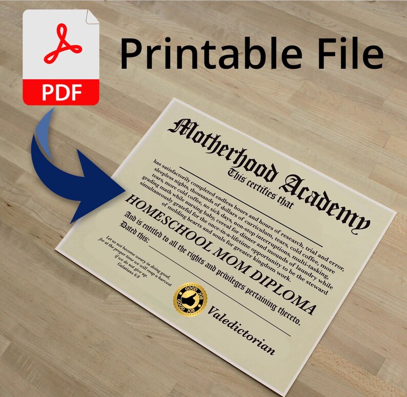 Customizable Graduation Diploma Editable High School, Homeschool ...